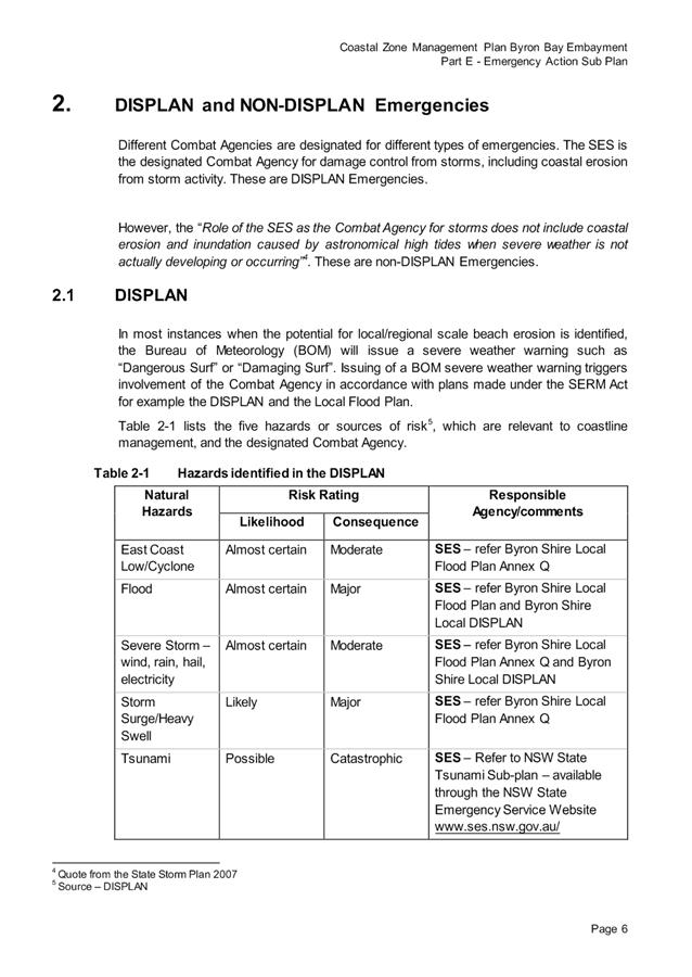DRAFT CZMP BBE - Part E Draft Emergency Action Sub Plan
