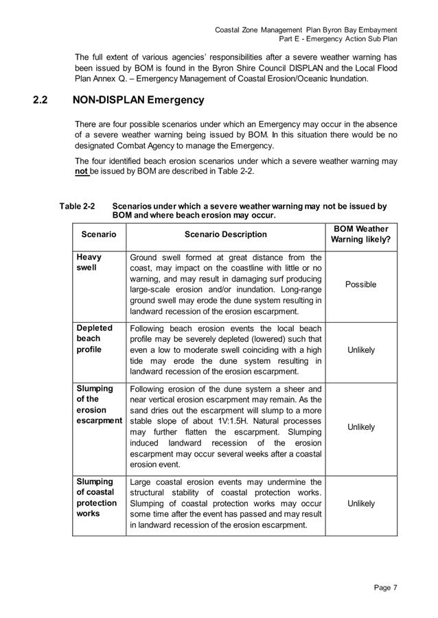 DRAFT CZMP BBE - Part E Draft Emergency Action Sub Plan